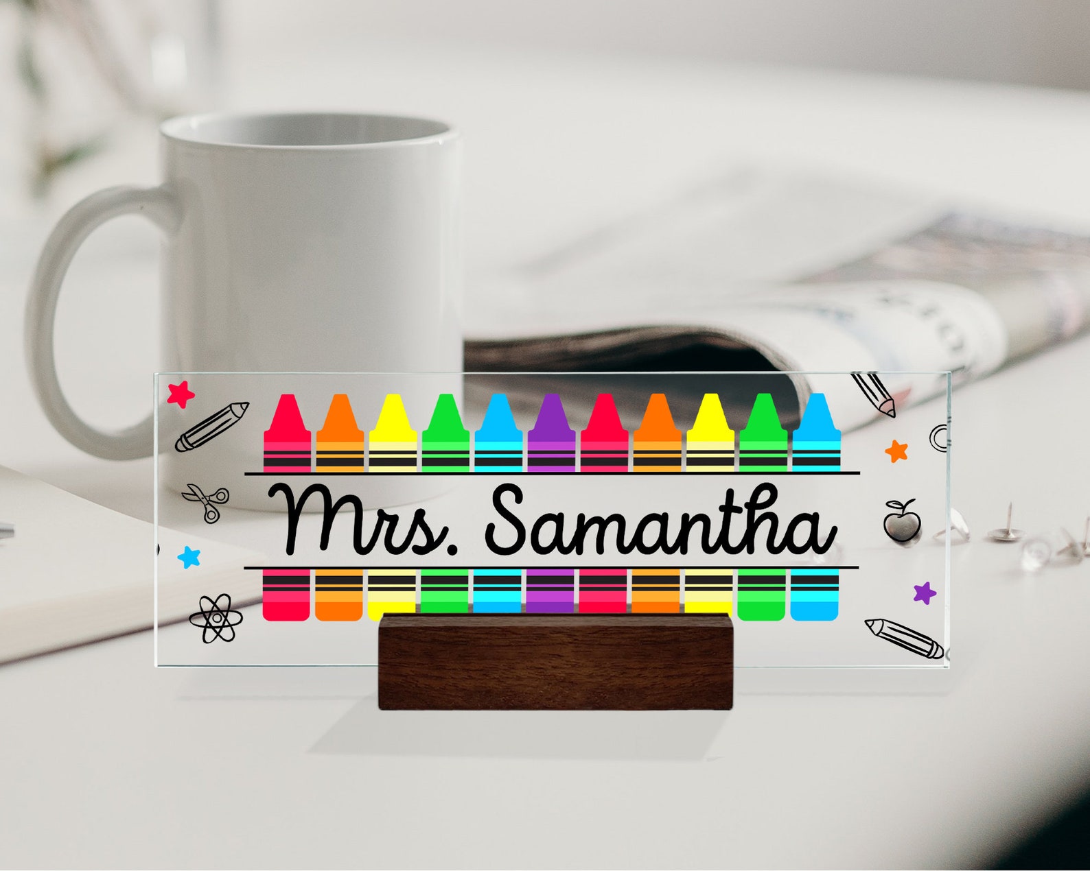Custom Teacher Sign, Teacher Desk Sign, Teacher Name Plate for Desk ...