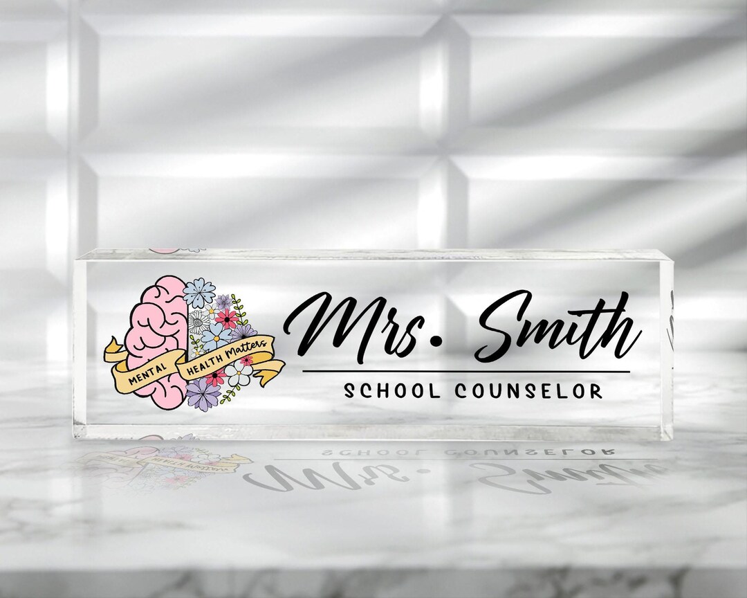 School Counselor Desk Name Plate, Personalized School Counselor Desk ...