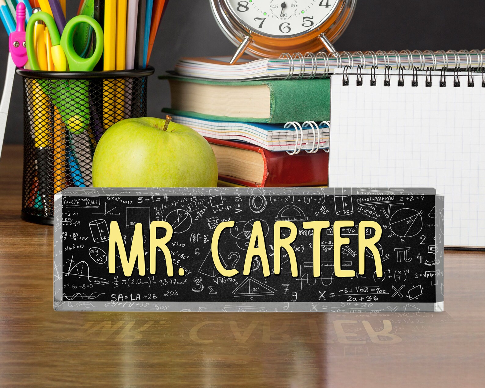 Personalized Math Teacher Acrylic Name Plate: Teacher Appreciation Gift ...
