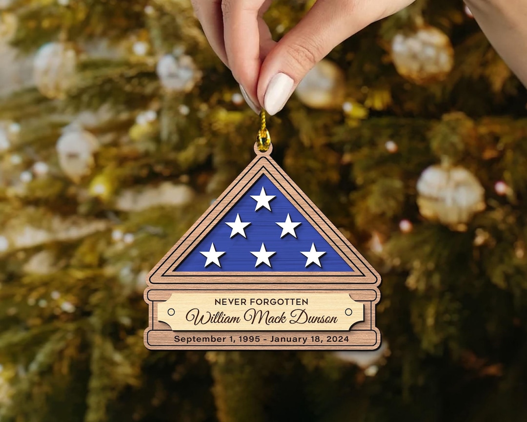 Personalized Folded Flag Memorial Ornament: Veteran Keepsake - Etsy