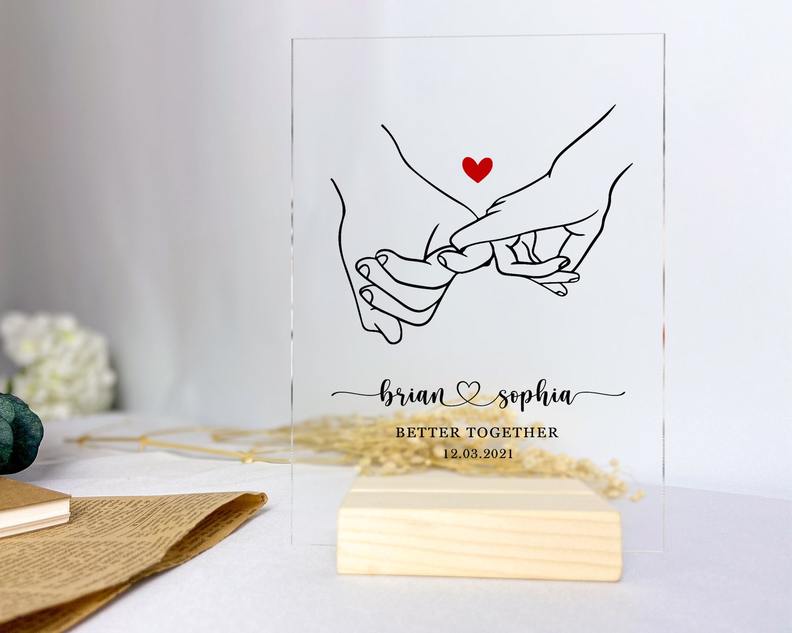 Personalized Couple Acrylic Plaque Custom Name Calendar - Etsy