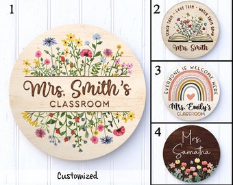 Teacher Door Sign Metal Classroom Sign Personalized Metal - Etsy