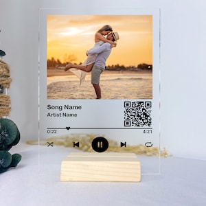 Personalized Music Acrylic Plaque, Couple Acrylic Plaque, QR Code Music ...