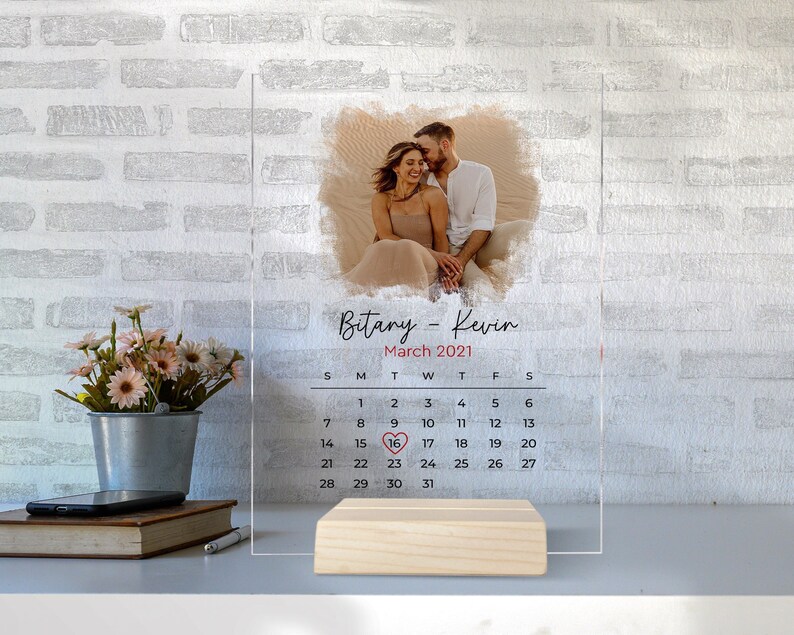 Personalized Anniversary Date Calendar Photo Acrylic Plaque - Etsy