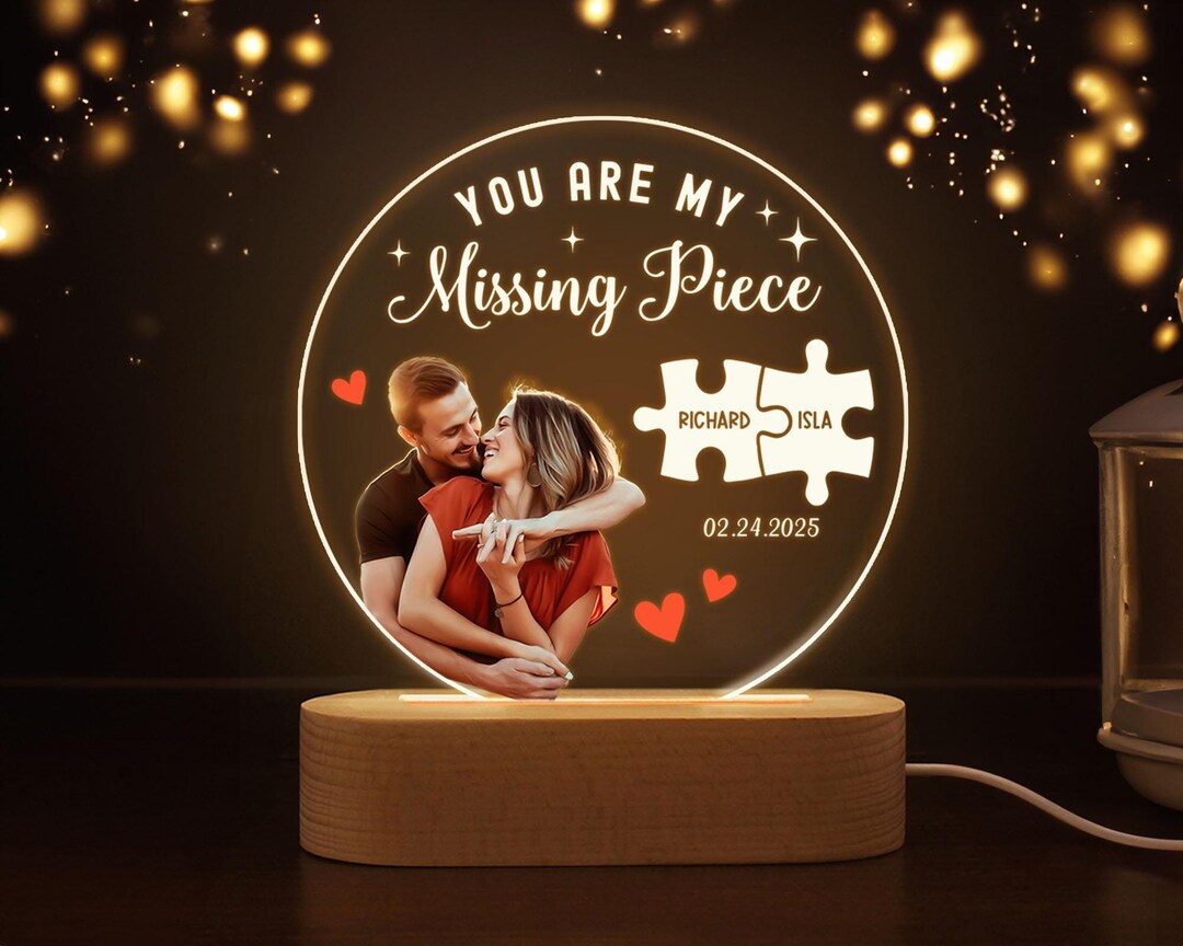 Custom Photo You're My Missing Piece Night Light, Couple 3D Led Light ...