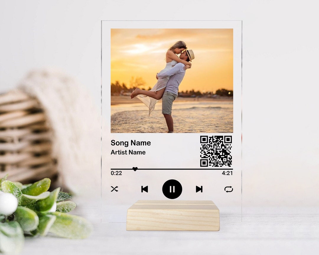 Personalized Music Acrylic Plaque, Couple Acrylic Plaque, QR Code Music ...