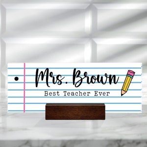 Teacher Appreciation Gift, Teacher Desk Name Plate, Custom Teacher Sign ...