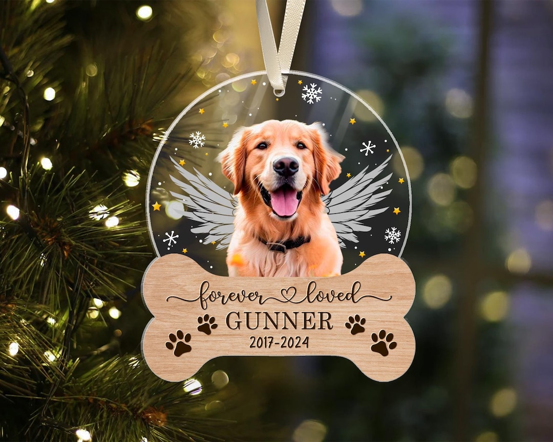 Personalized Dog Photo Memorial Ornament: Forever Loved Keepsake - Etsy