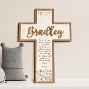 Personalized Baby Cross Sign, Baptism Gift, Baby Girl Gift, Christening ...