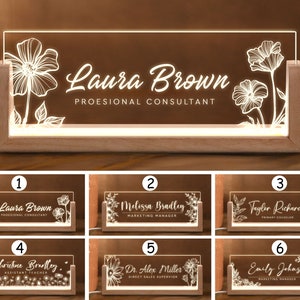 Desk Name Sign, Lighted Name Plate for Desk, Personalized Gifts for ...