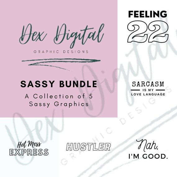 Digital 5 Sassy Graphic File Download SVG PNG JPEG File Types Sassy ...