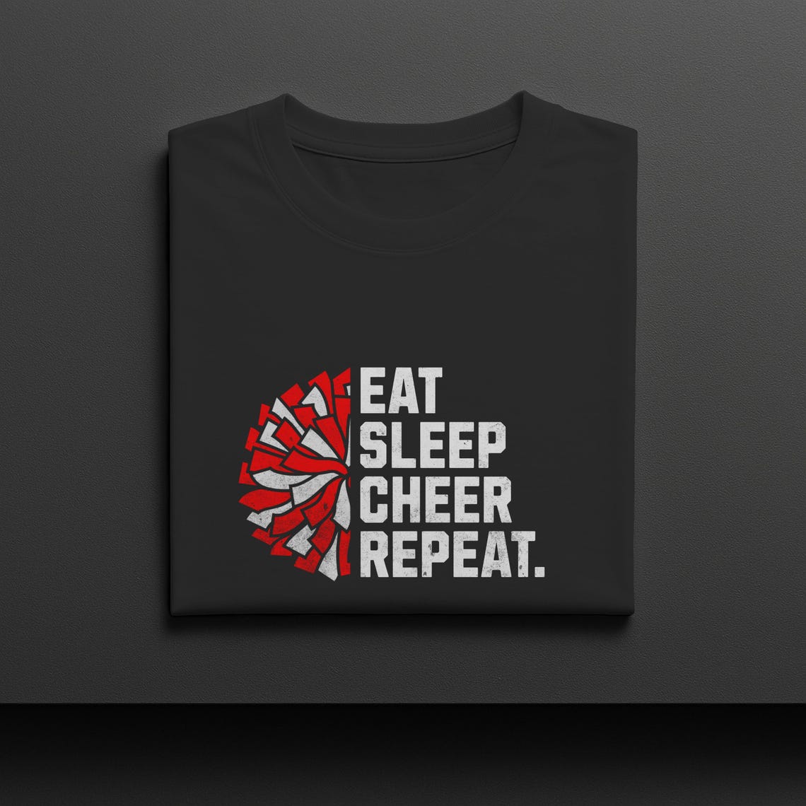 Vintage Cheerleading Logo SVG PNG | Eat Sleep Cheer Repeat Design | Red ...