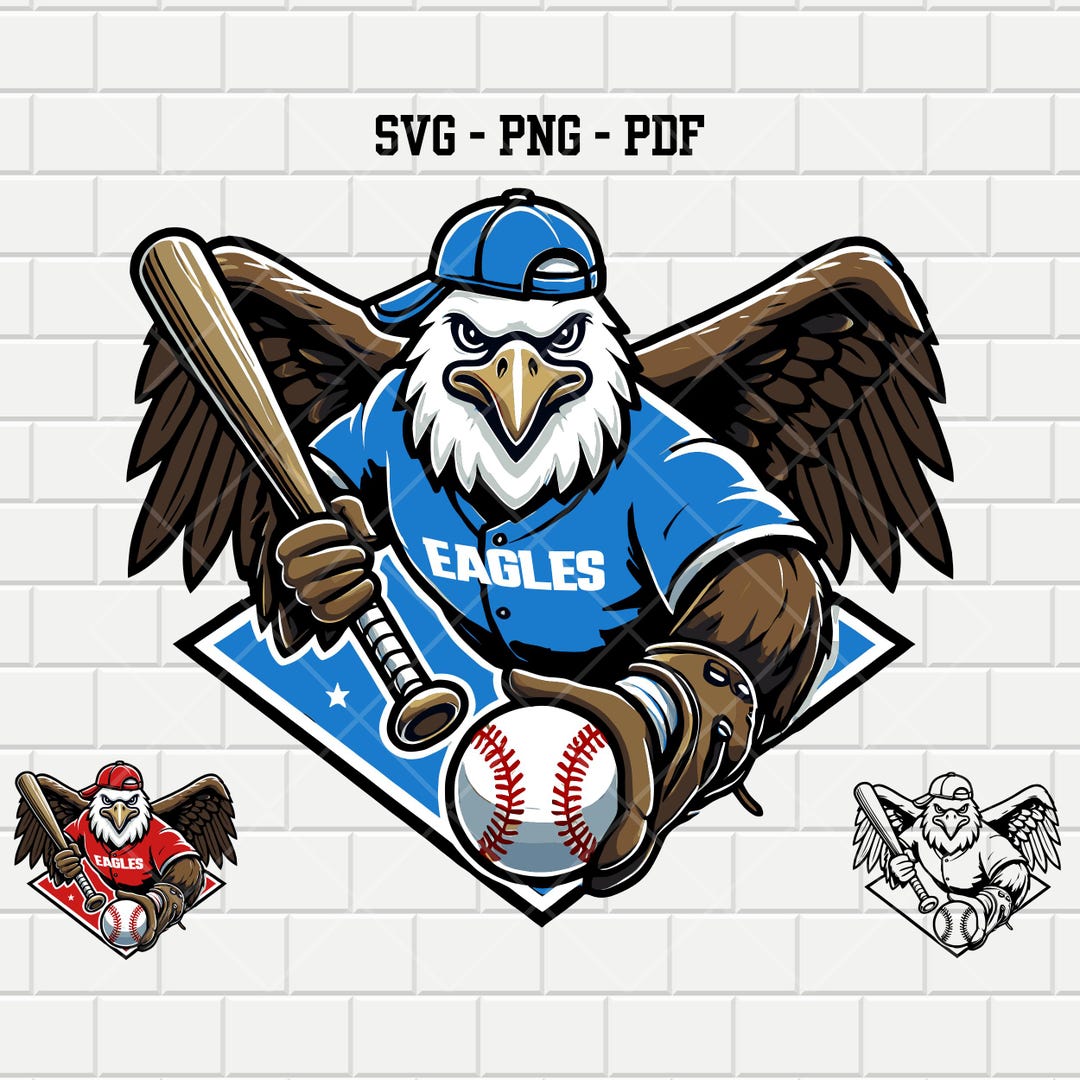 Eagles Baseball Mascot | Eagle Baseball | Vector | Sports Mascot Logo ...