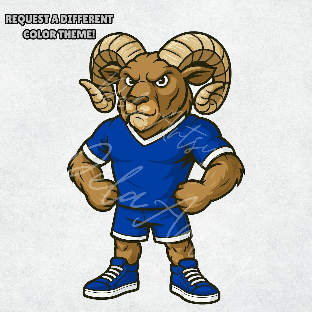 Ram Mascot Svg Png Pdf Eps Dxf | Blue Jersey School Sports Mascot ...