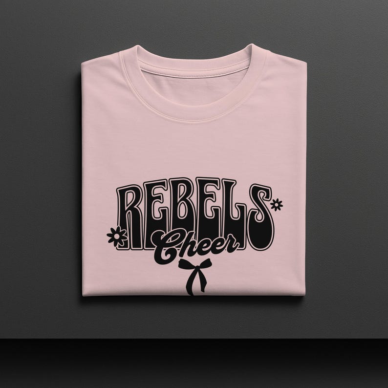 Rebels Cheer Logo SVG for Shirts | Svg Png Eps Pdf | Retro Flower & Bow ...