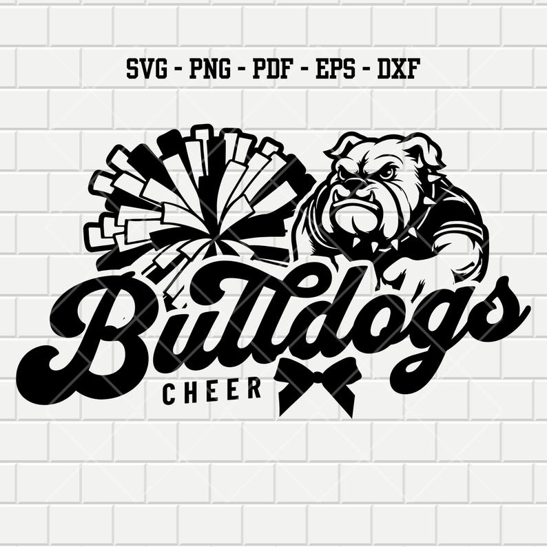 Bulldogs Cheer SVG Bulldogs Svg Bulldogs Logo Svg Varsity Team Svg Bulldog Mascot College Png ...