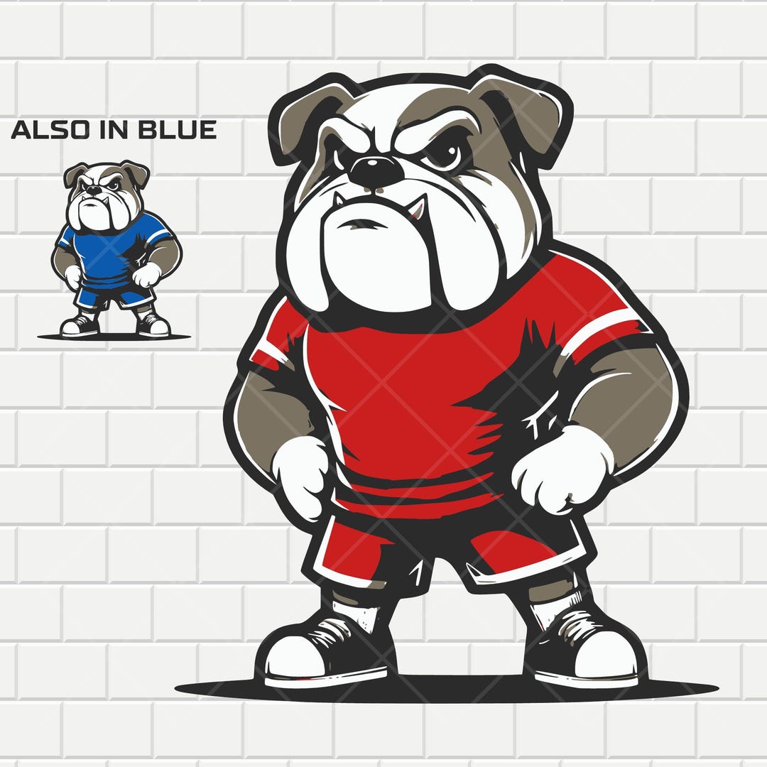 Bulldog Standing | Vector | Sports Mascot | Sports Logo | School Mascot ...