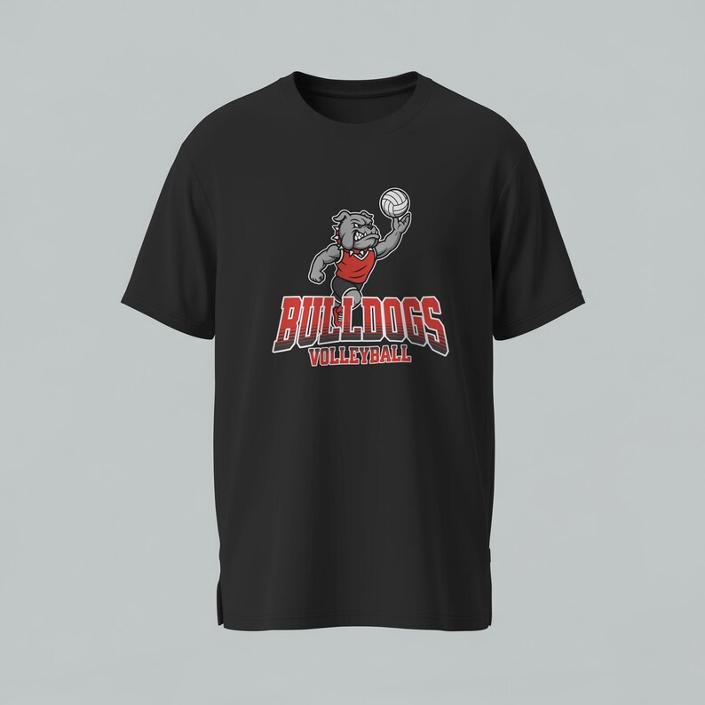 Bulldogs Volleyball Logo SVG PNG PDF – Red Volleyball Mascot – Team ...