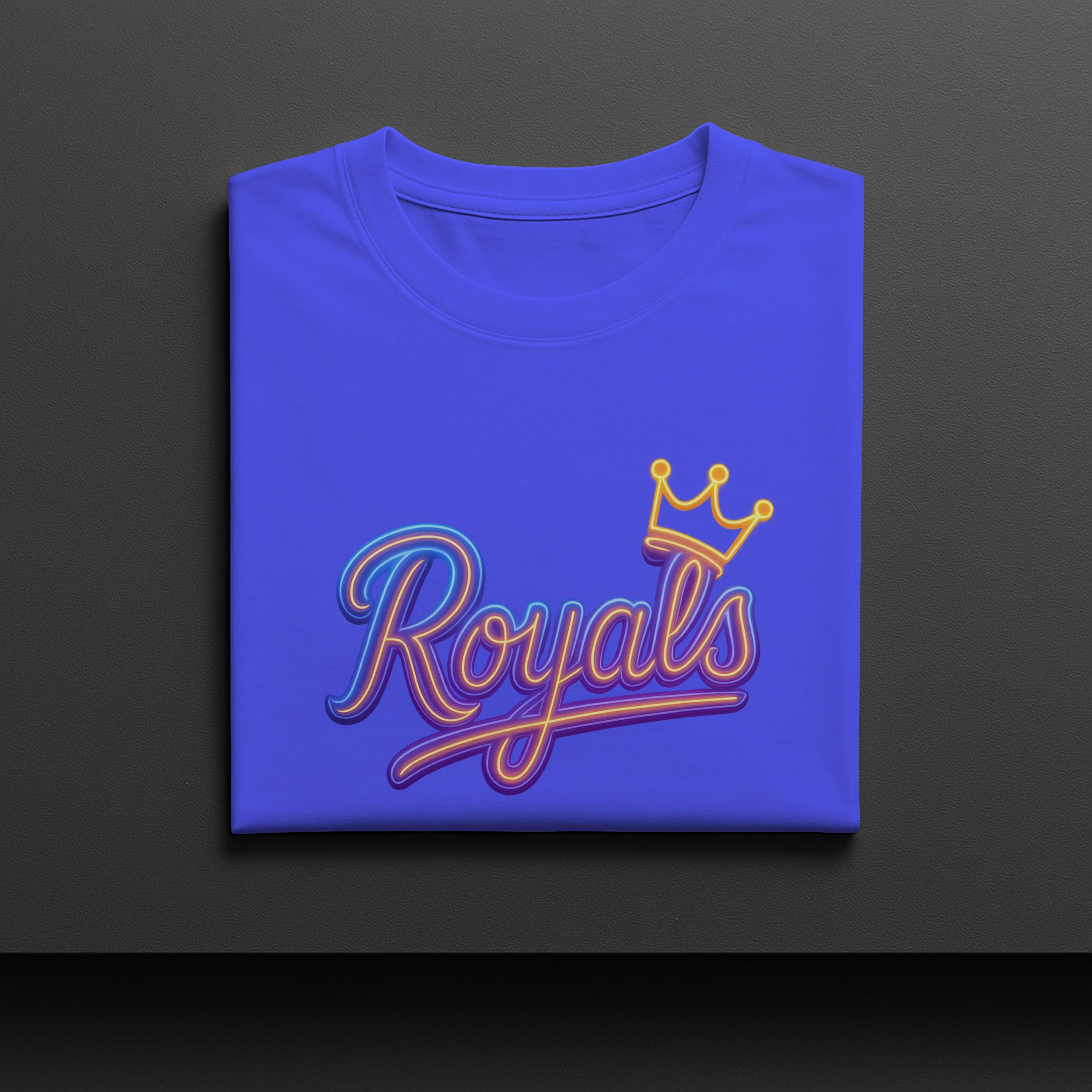 Royals Neon Logo PNG – Glowing Crown Text Design for Sports Teams ...