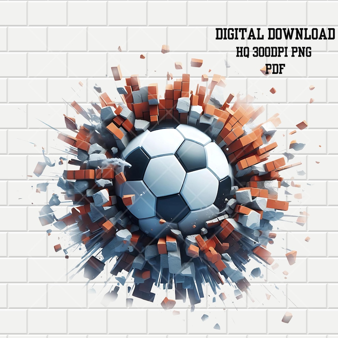 Soccer Ball Smash: 3D Sublimation Design (PNG, PDF) - Etsy