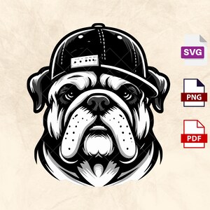 Bulldog Baseball Cap Vector - SVG PNG PDF | Digital File | Transparent ...