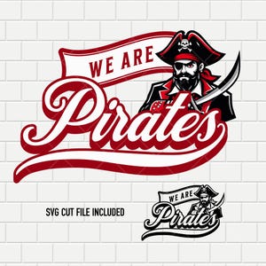 We Are Pirates | Red | Mascot | Vector Cutfile | Sports Logo | School ...