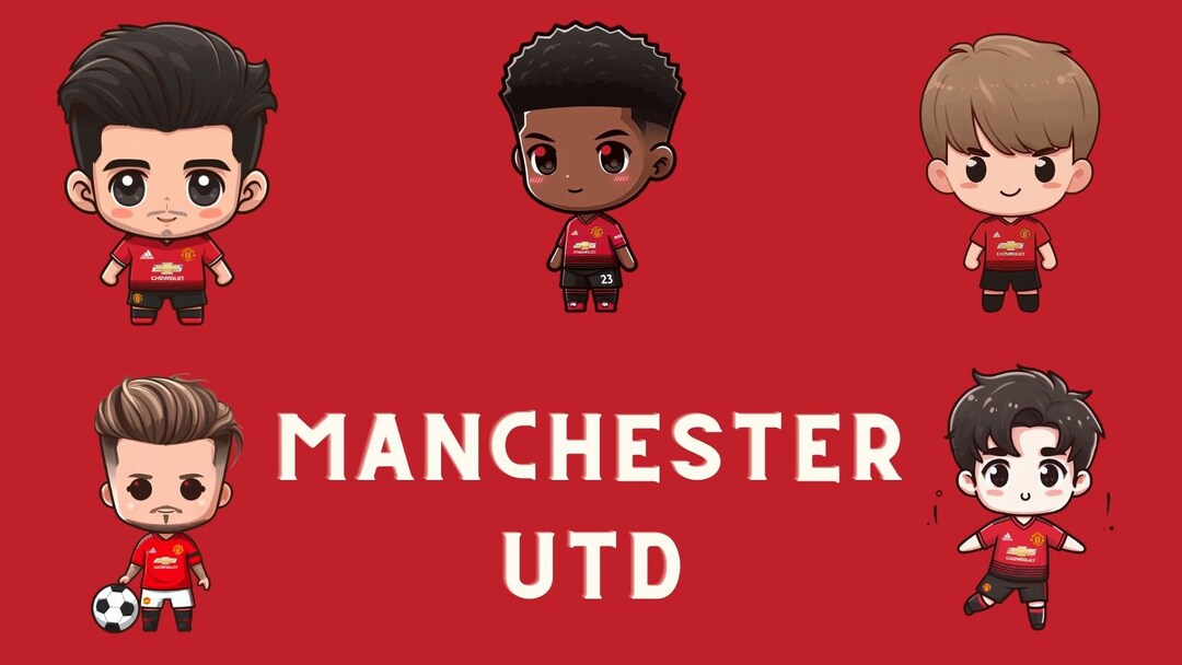 Manchester United Footballer Character Sublimation PNG Digital Files ...