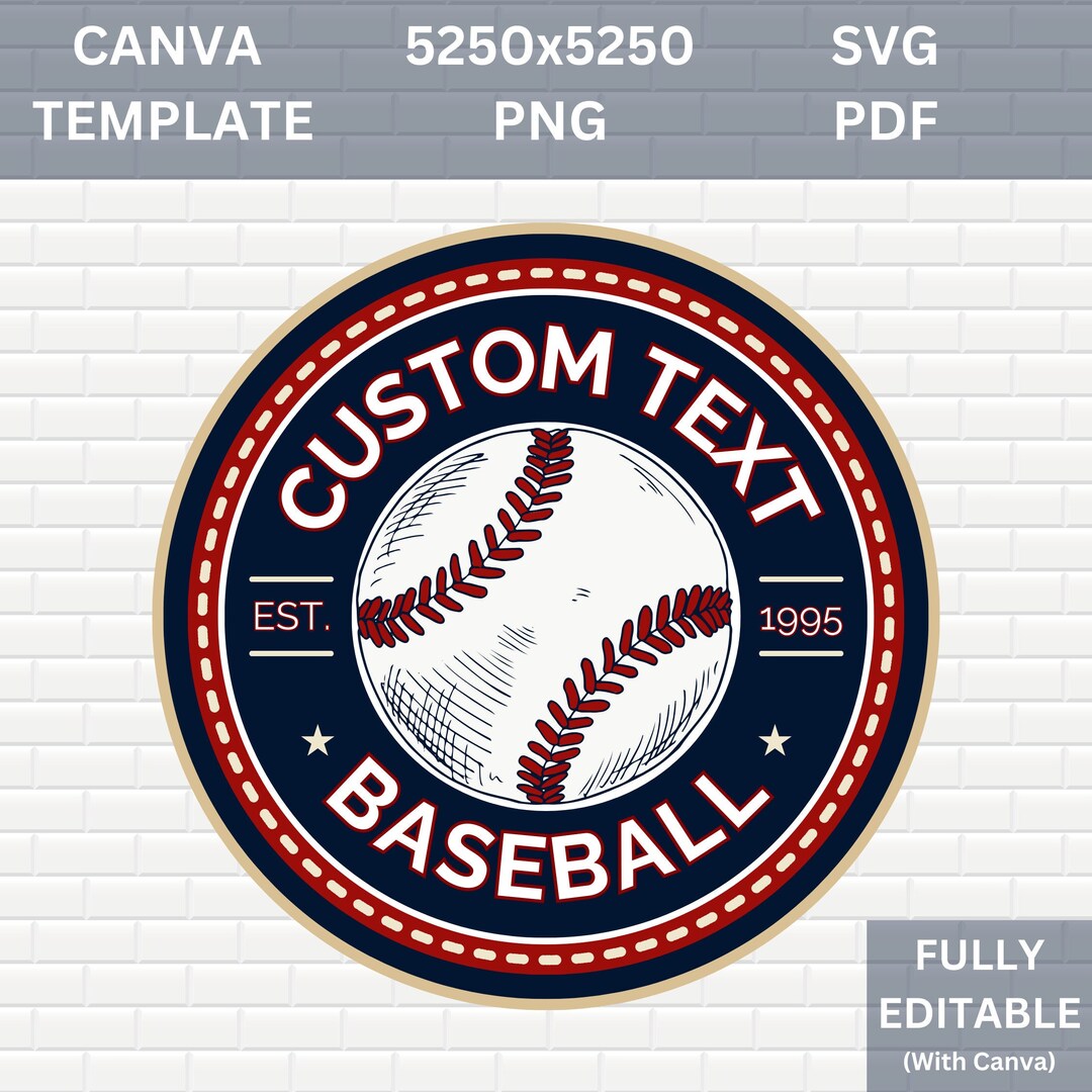 Custom Baseball Logo | Editable | Baseball League | Custom Personalize ...