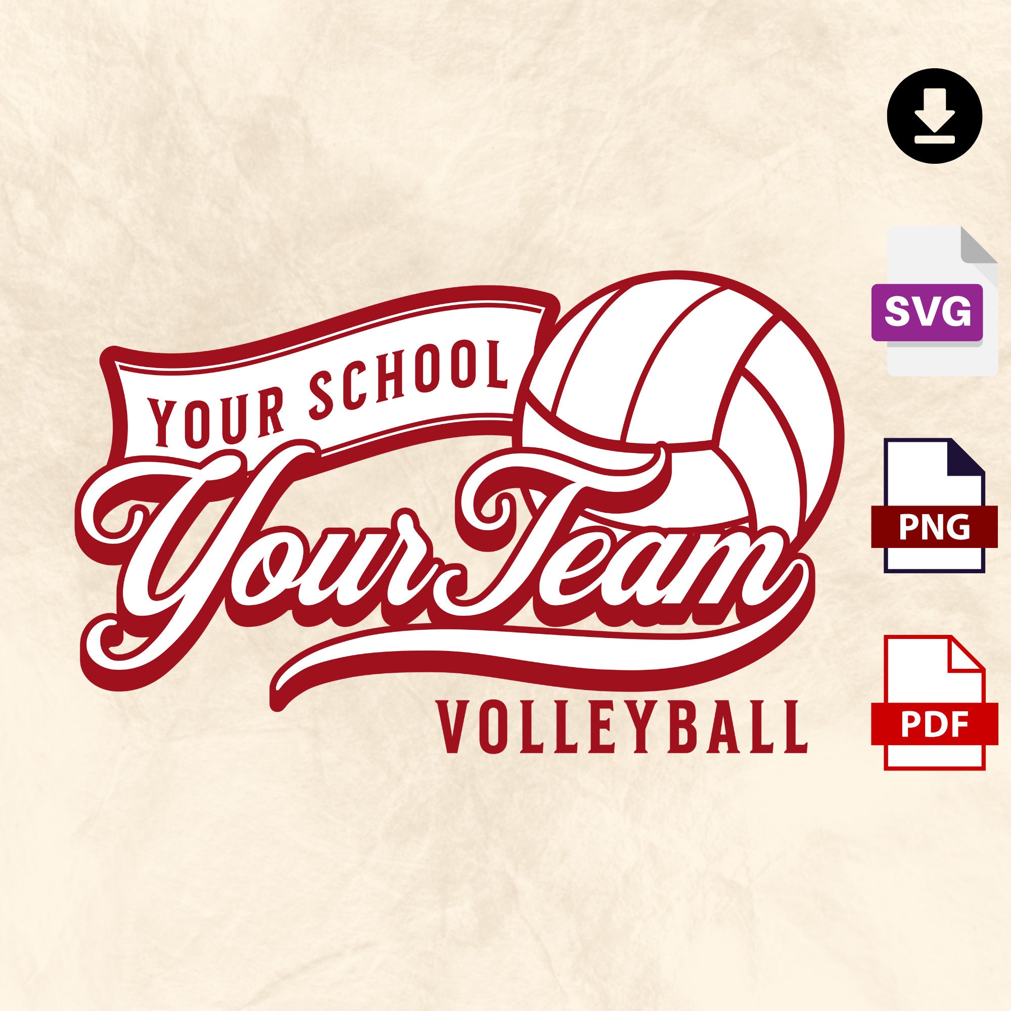 Custom Volleyball, Netball Logo Personalized Team Mascot Team Name ...