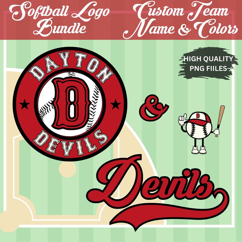Custom Softball Logo Bundle Logo, Swoosh, Mascot Softball League ...