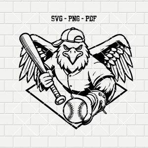 Eagles Baseball Mascot | Eagle Baseball | Vector | Sports Mascot Logo ...