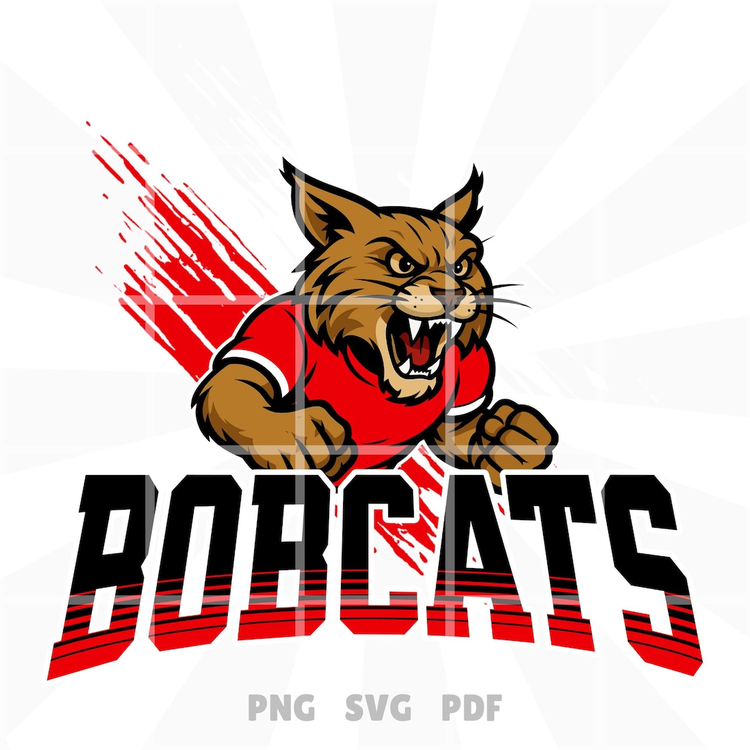 Red Bobcats Mascot Logo: Sports Team Clipart (SVG, PNG, PDF) - Etsy