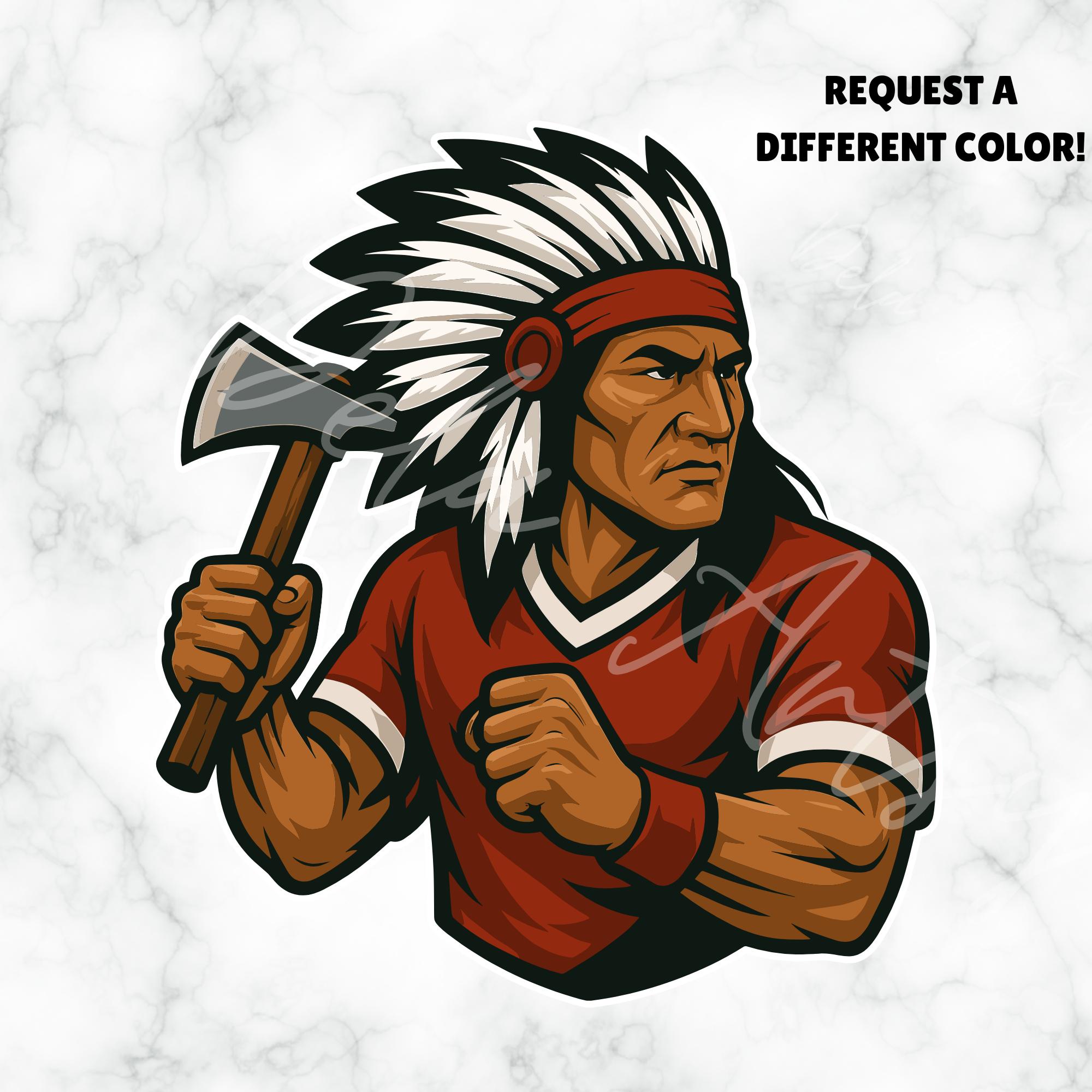 Indians Mascot Logo SVG PNG Bundle in Red & Black/white | Fierce Sports ...