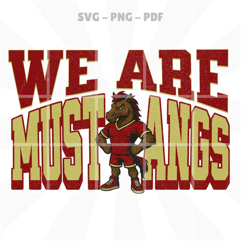 Red Mustangs Pride Png - Etsy