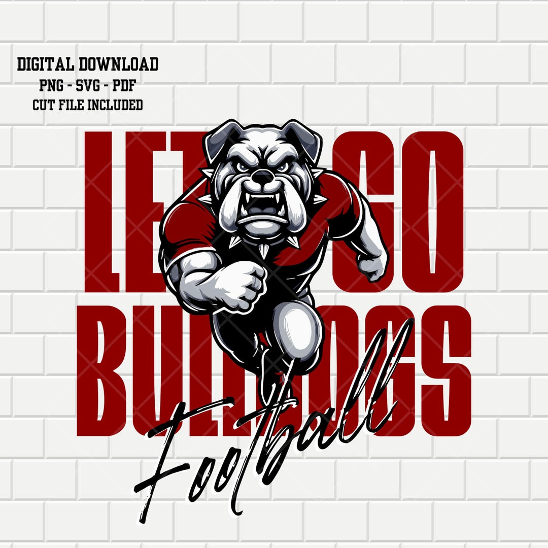 Lets Go Bulldogs | Maroon Football Logo | Bulldog Mascot | Vector ...