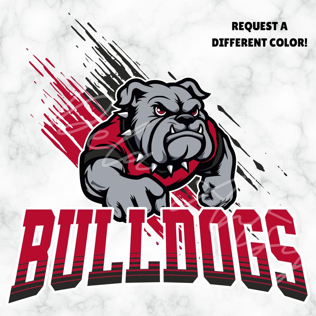 Bulldogs Mascot Logo SVG PNG Bundle in Red Black | Fierce Sports Team ...