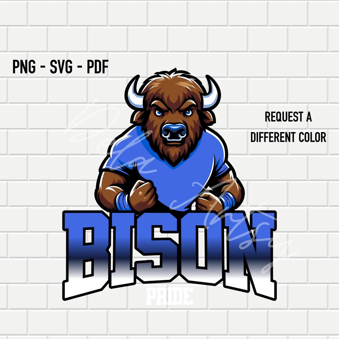 Bison Sports Logo | Buffalo Mascot Logo | Vector | Sports Mascot Logo ...
