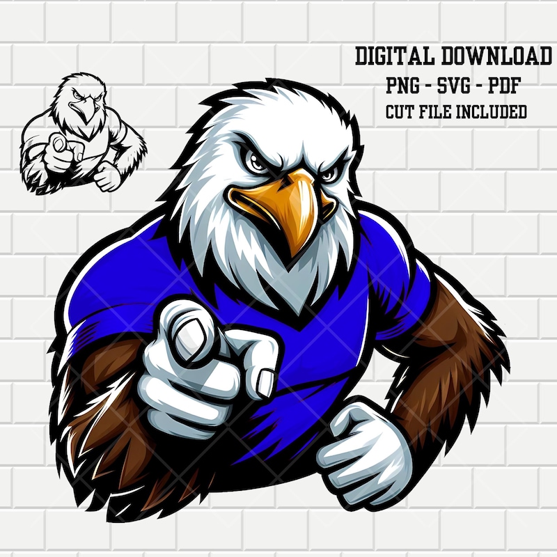 Eagle Mascot Svg - Etsy