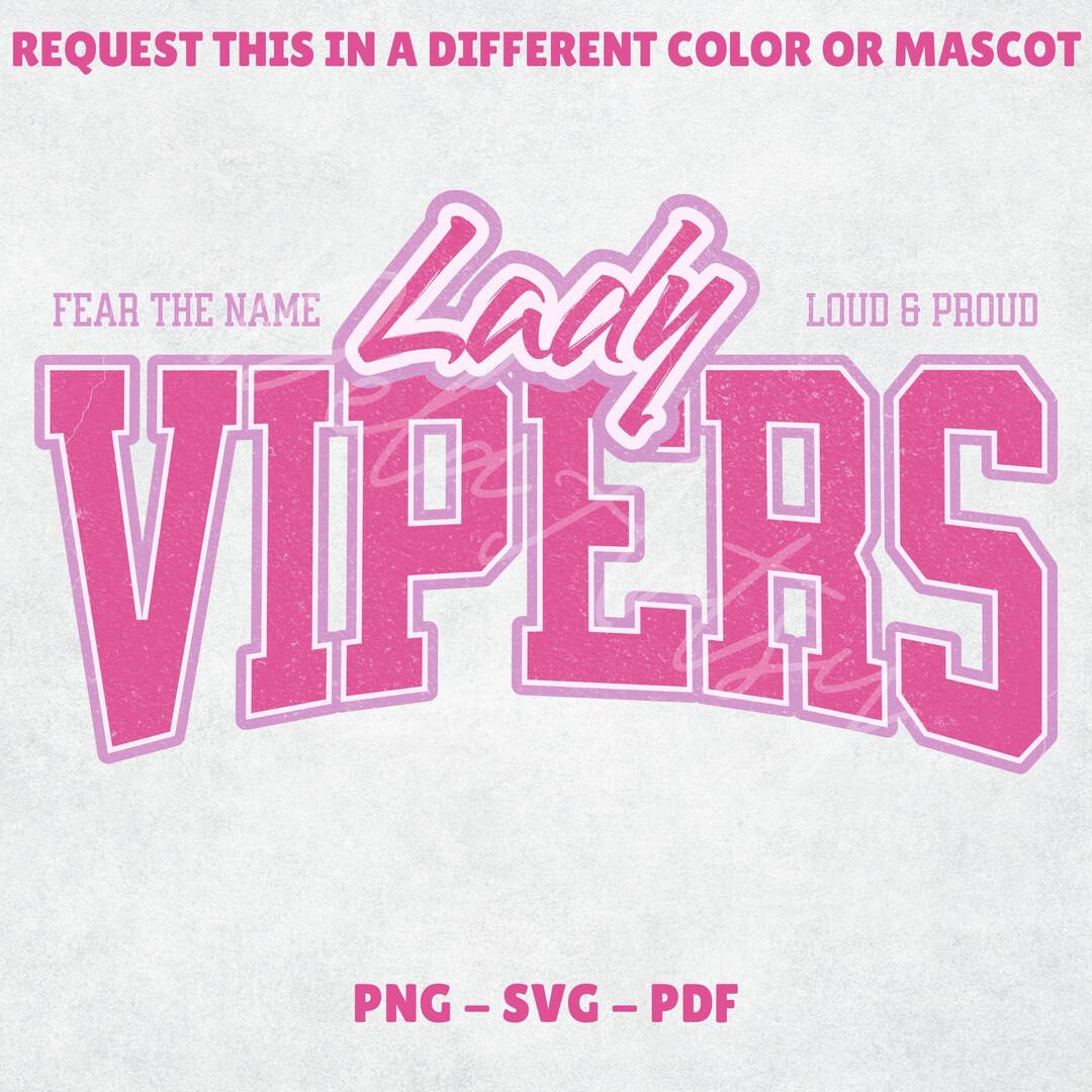 Buy Lady Vipers SVG PNG PDF | Pink School Mascot Logo for Sports ...