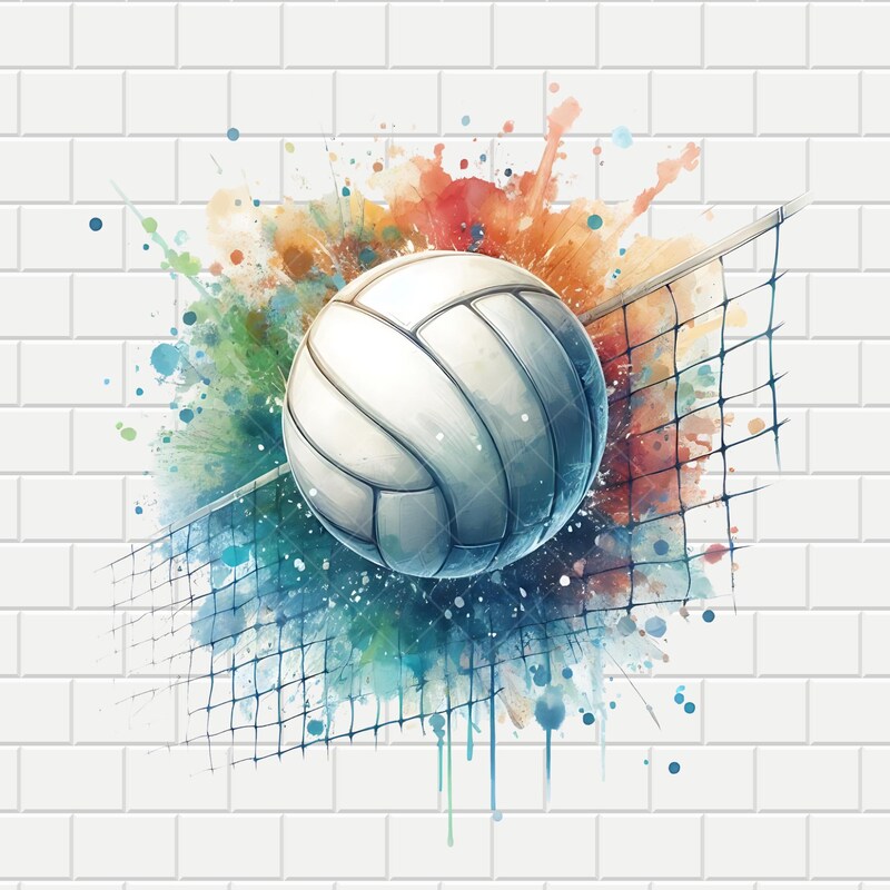 Watercolor Volleyball Png - Etsy