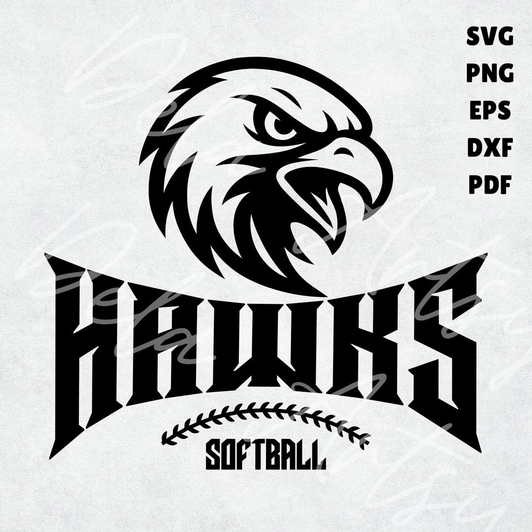 Hawks Softball Mascot Logo | Svg Png Eps Pdf | Fierce Hawk Head Vector ...