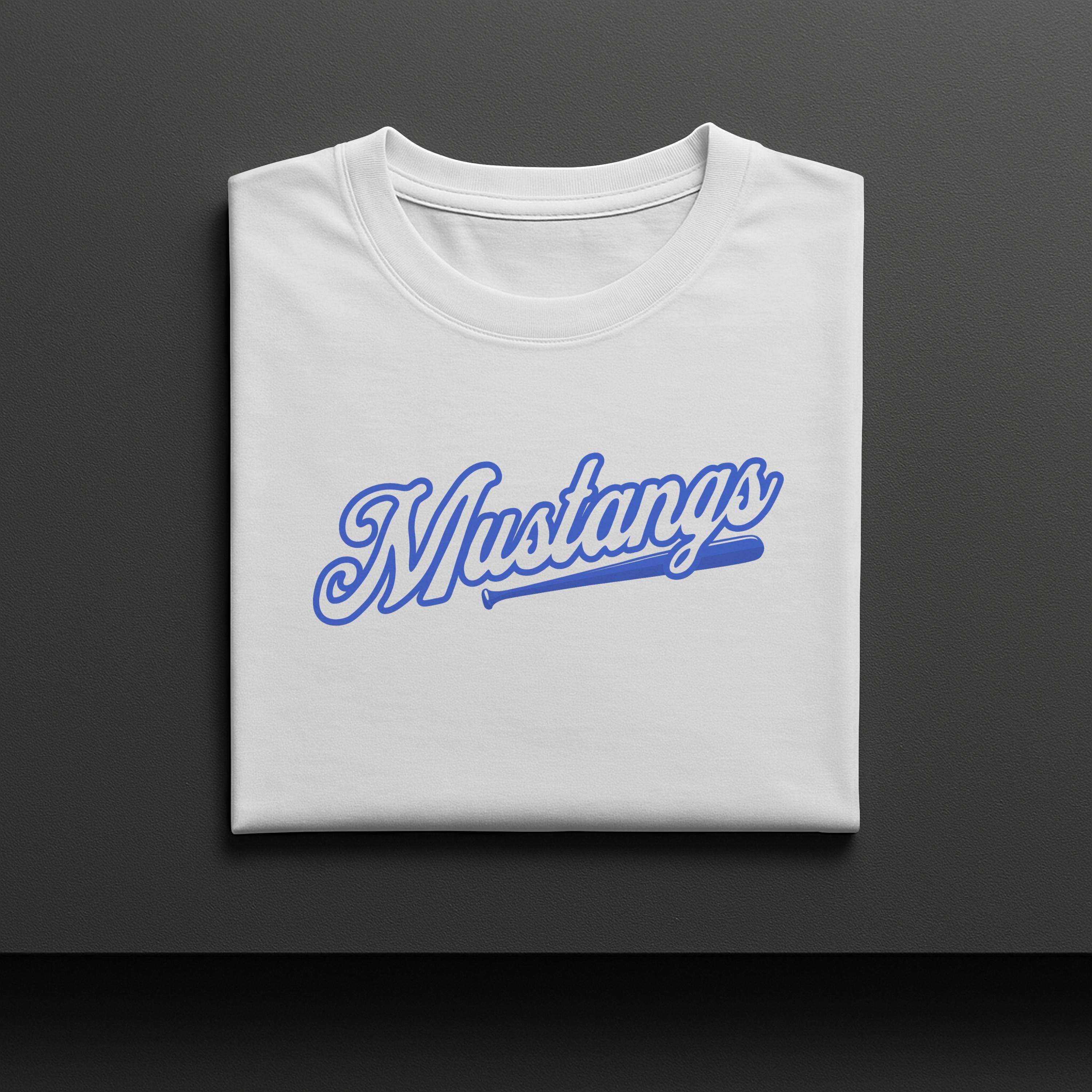 Mustangs SVG PNG PDF | Blue White Baseball Softball Script Logo ...