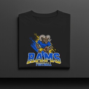 Rams Football Mascot Logo SVG PNG PDF | Blue & Gold Ram Mascot Clipart ...