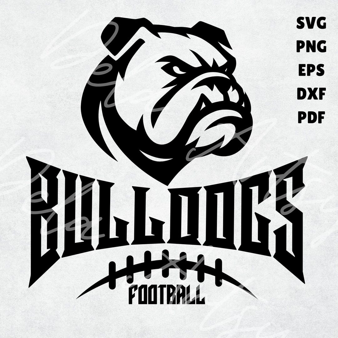 Bulldogs Football Mascot Logo | Fierce Bulldog Sports Design Svg Png ...