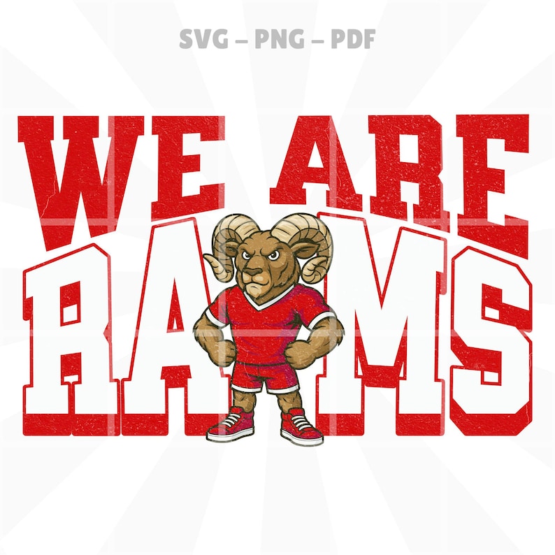Vintage We Are RAMS Logo - Svg Png Pdf – Fierce Red Ram Mascot Design ...