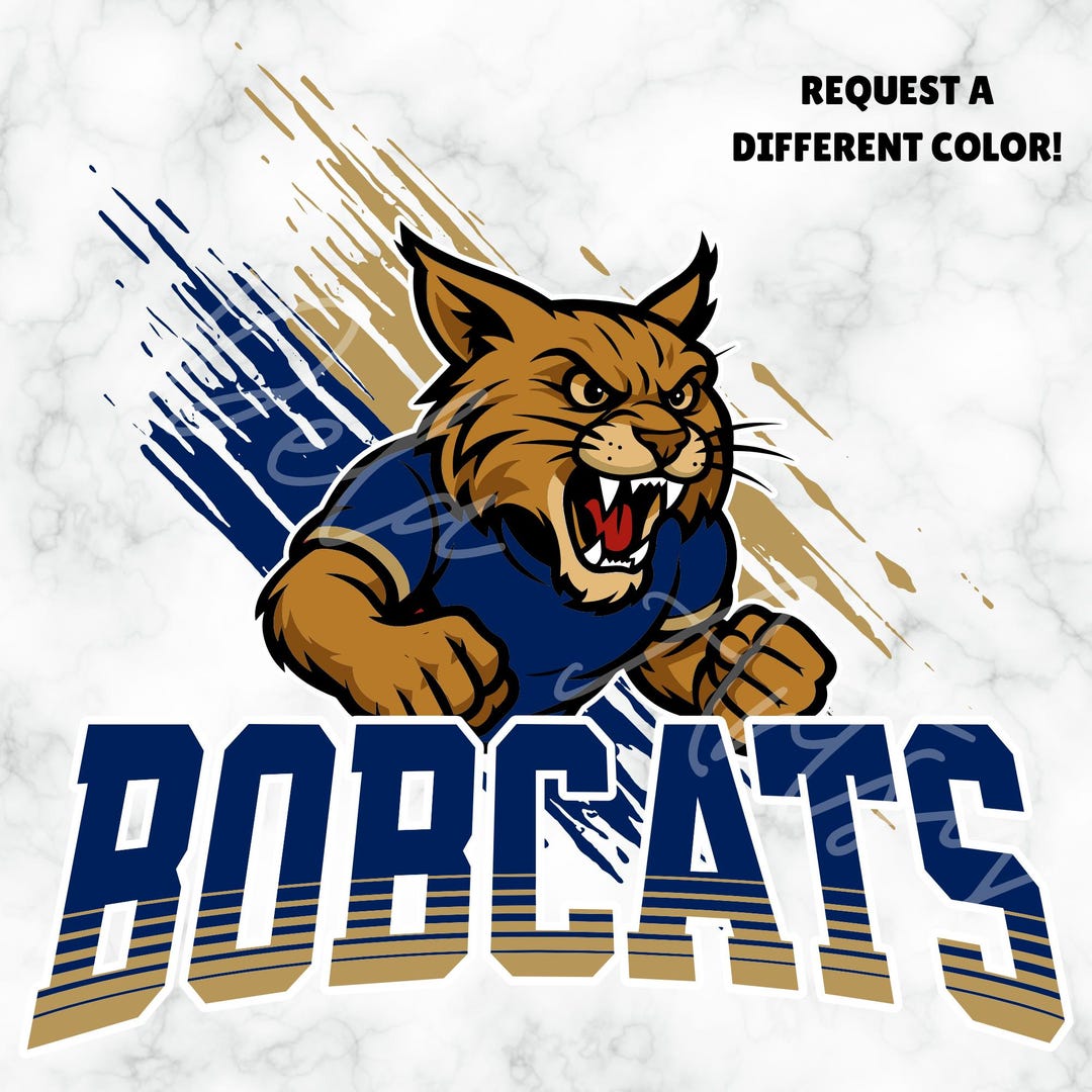 Bobcats Mascot Logo SVG PNG Bundle in Blue Gold | Fierce Sports Team ...