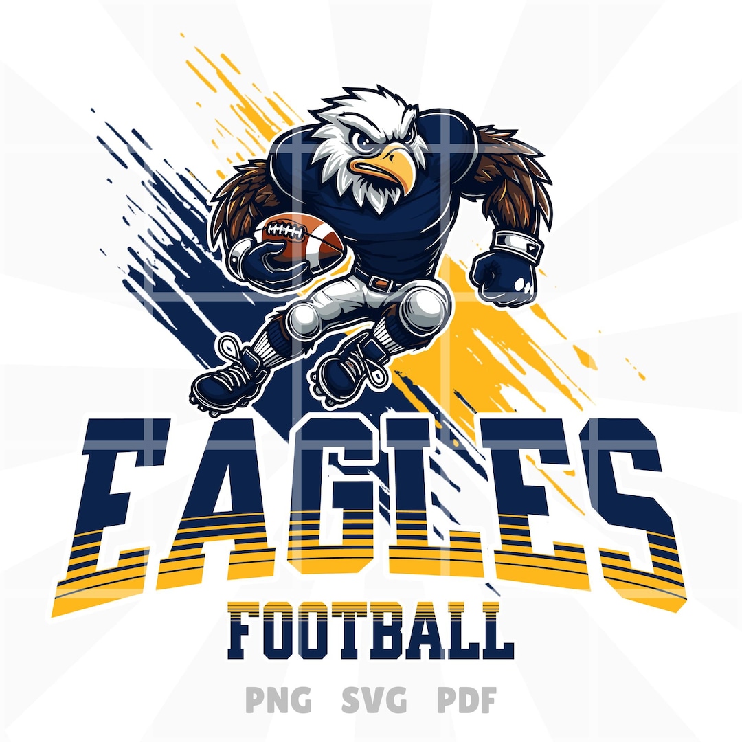 Eagles Football Mascot Logo SVG PNG PDF: School Spirit, Game Day ...