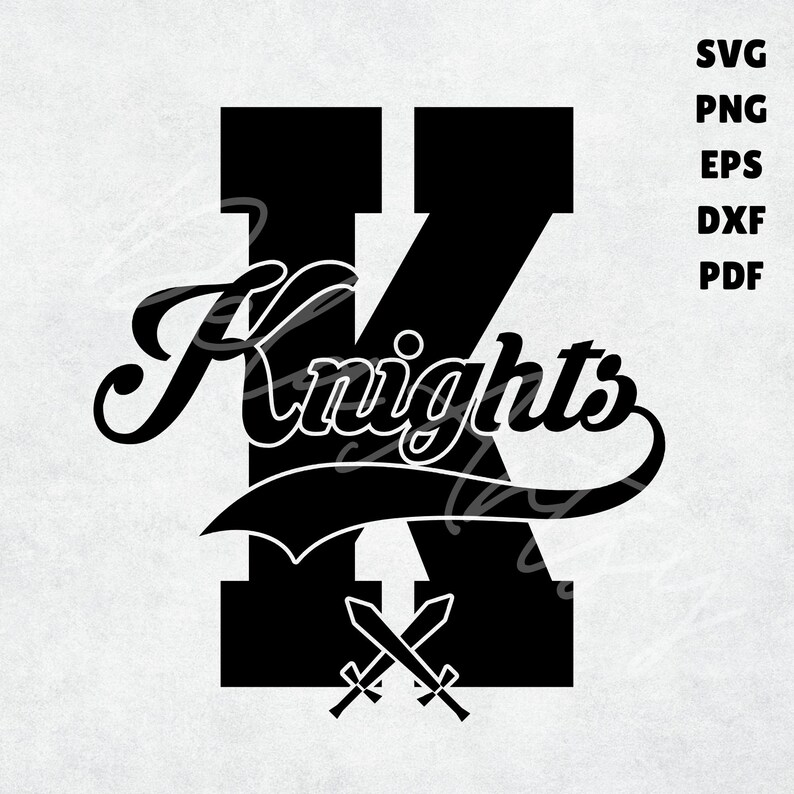 Knights Varsity Letter Logo | Svg Png Eps Pdf | Bold “K” Swoosh Mascot ...