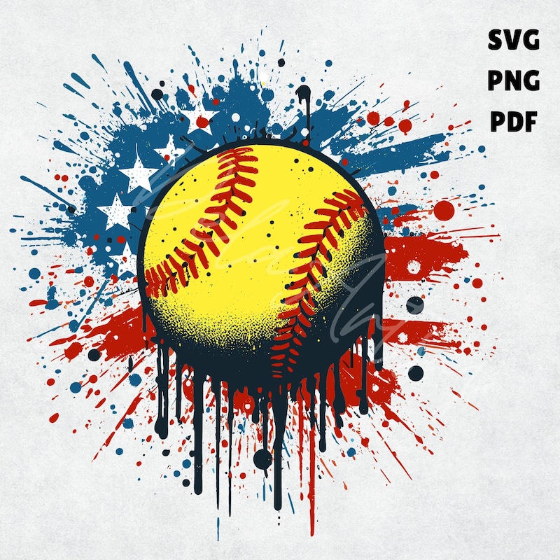 Patriotic Softball Dtf - Etsy