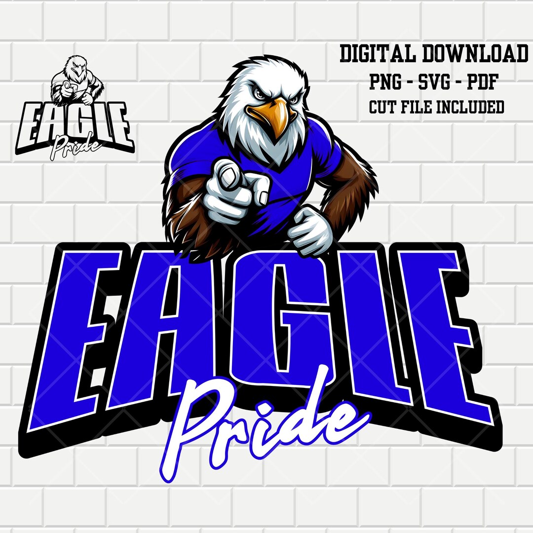 Blue Eagle Pride Sports Logo: Varsity Team Mascot (SVG, PNG, PDF) - Etsy